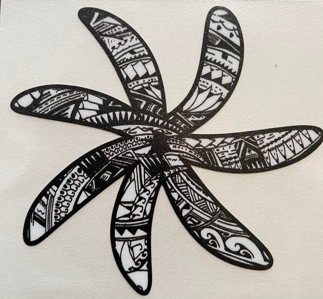 Tribal Tiare Flower Sticker, Great Laptop Sticker, Water Bottle Sticker ...