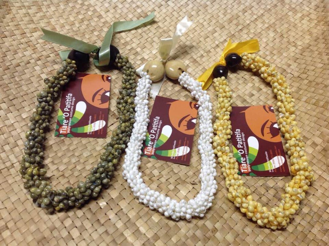 Hawaiian White, Yellow & Green Mongo Shells Necklace or Bracelet ...