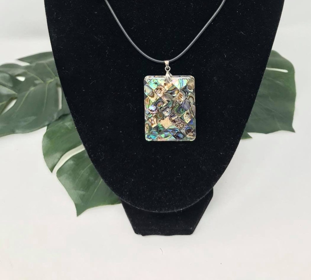 Inlay Abalone Shell & White Mother of Pearl Shell Pendant. Perfect ...
