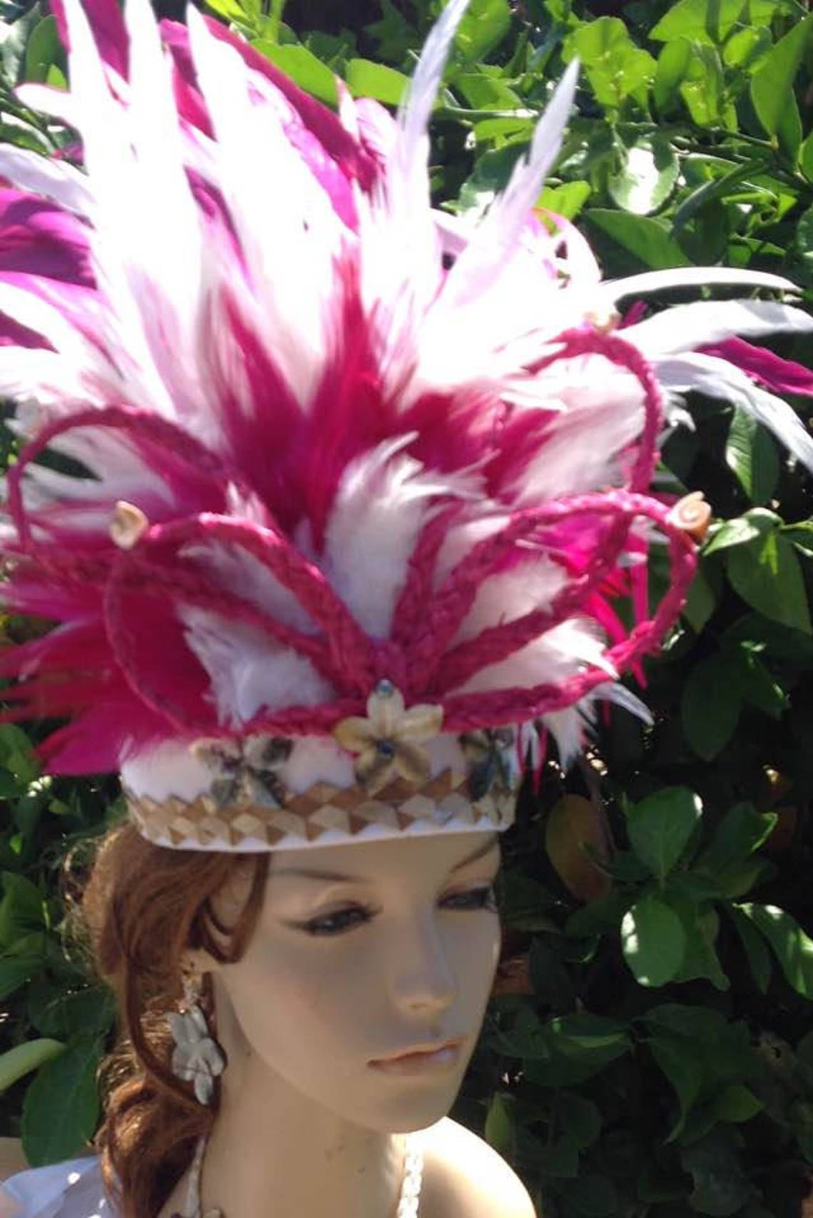 Tahitian & Cook Islands/rarotongan Costume Set..i Bra Top, 1 Headpiece ...