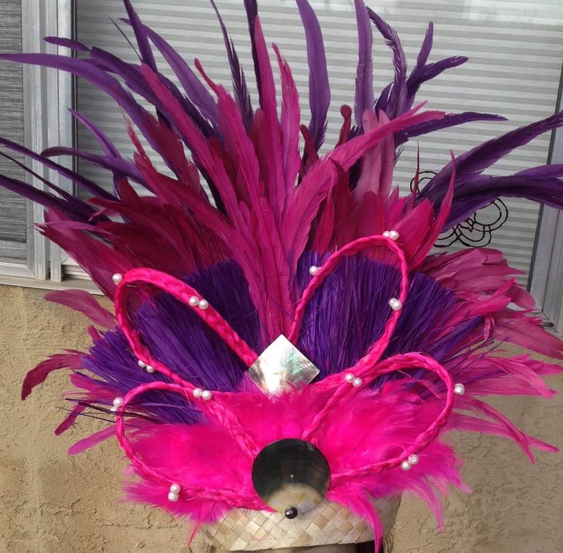 Tahitian & Cook Islands Headpiece. Authentic Tapa Cloth. - Etsy