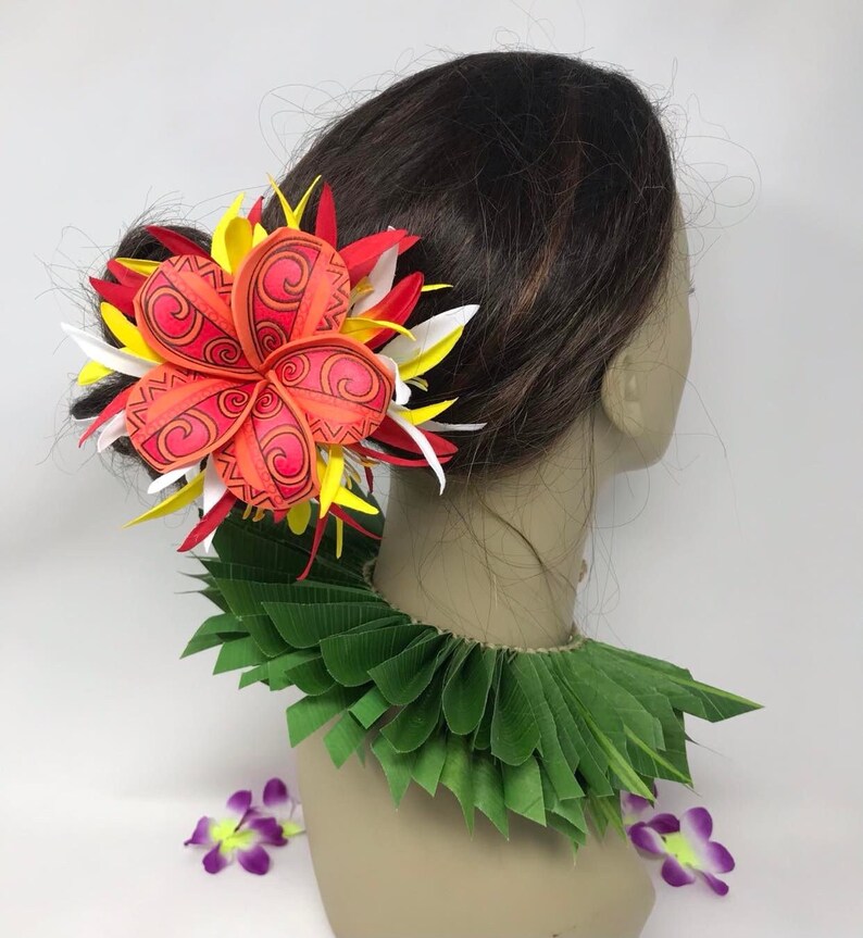 Maui Sunset Hair Tribal/tattoo Pua Melia Flower Hair Clip. - Etsy