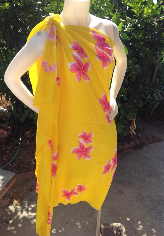 Hawaiian Floral Print Sarong/ Pareu. Swim Wear Beach Wear | Etsy