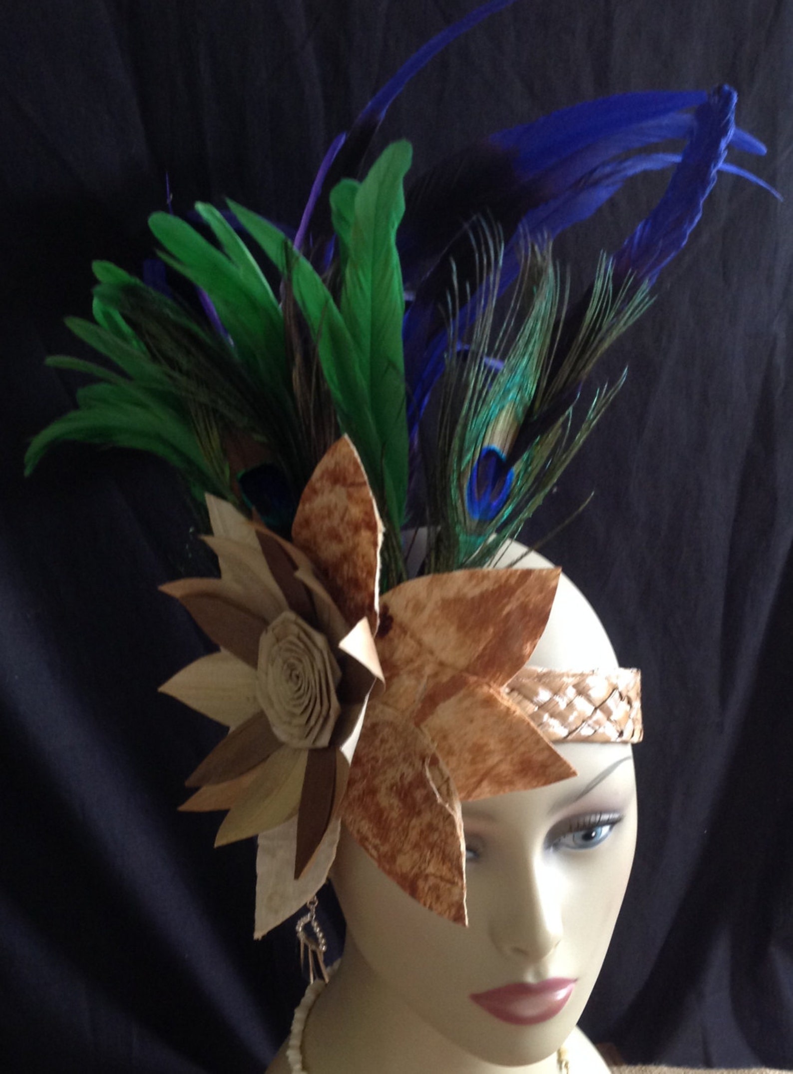 Tahitian & Cook Island Headpiece..authentic Tapa Cloth Weaved | Etsy