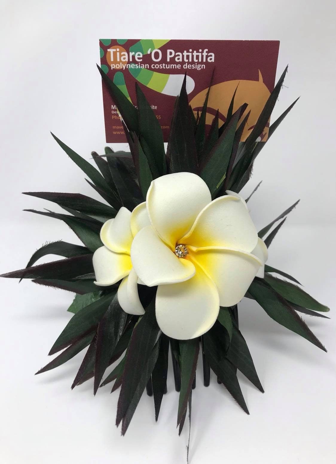 Hawaiian Pua Melia/plumeria Flower. Foam Flowers With Ti Leaves on Clip ...