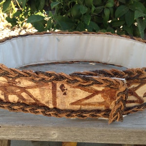 Handmade Authentic Tapa Cloth and Coconut Fiber Sennit Belt..polynesian ...