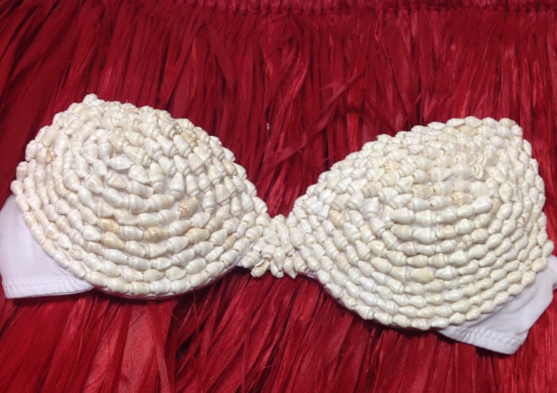 Children White Dove Tail Shell Bra.. Perfect Bra for Tahitian | Etsy