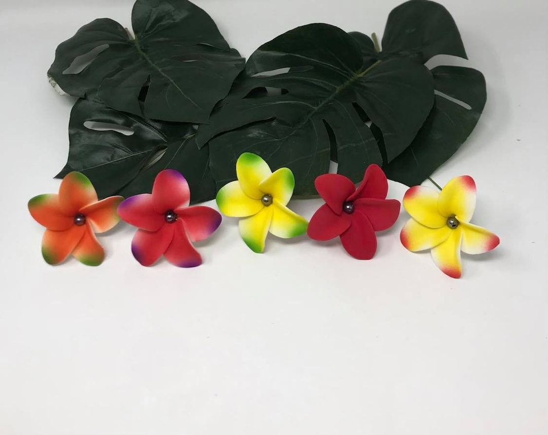 Tropical Hawaiian Plumeria Flowers Clip or Hair Pick/stick. Luau ...
