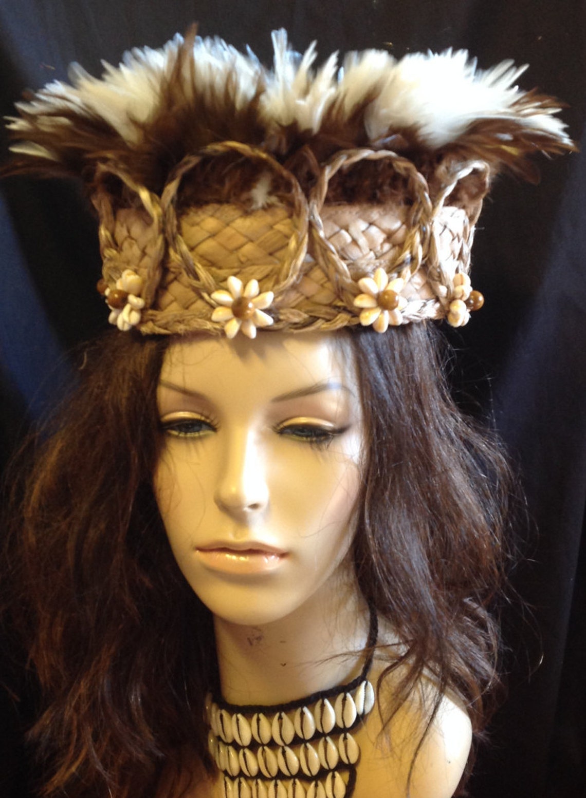 Tahitian & Cook Islands Headpiece. Weaved Seagrass Headpiece. Perfect ...