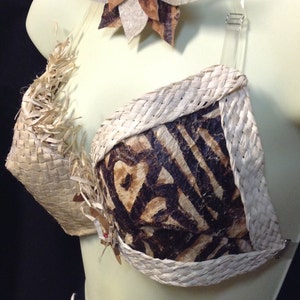 Authentic Tapa Cloth Costume Set. Perfect for Tahitian...weaved White ...