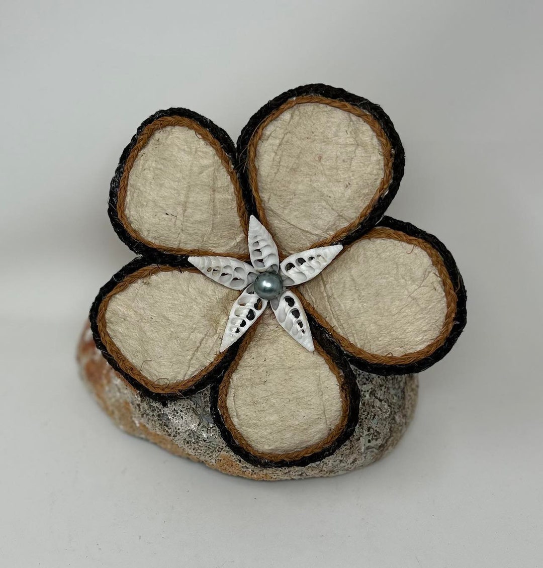 Authentic Tapa Cloth/siapo or Feta'aki Hair Pick. Polynesian Style Hair ...