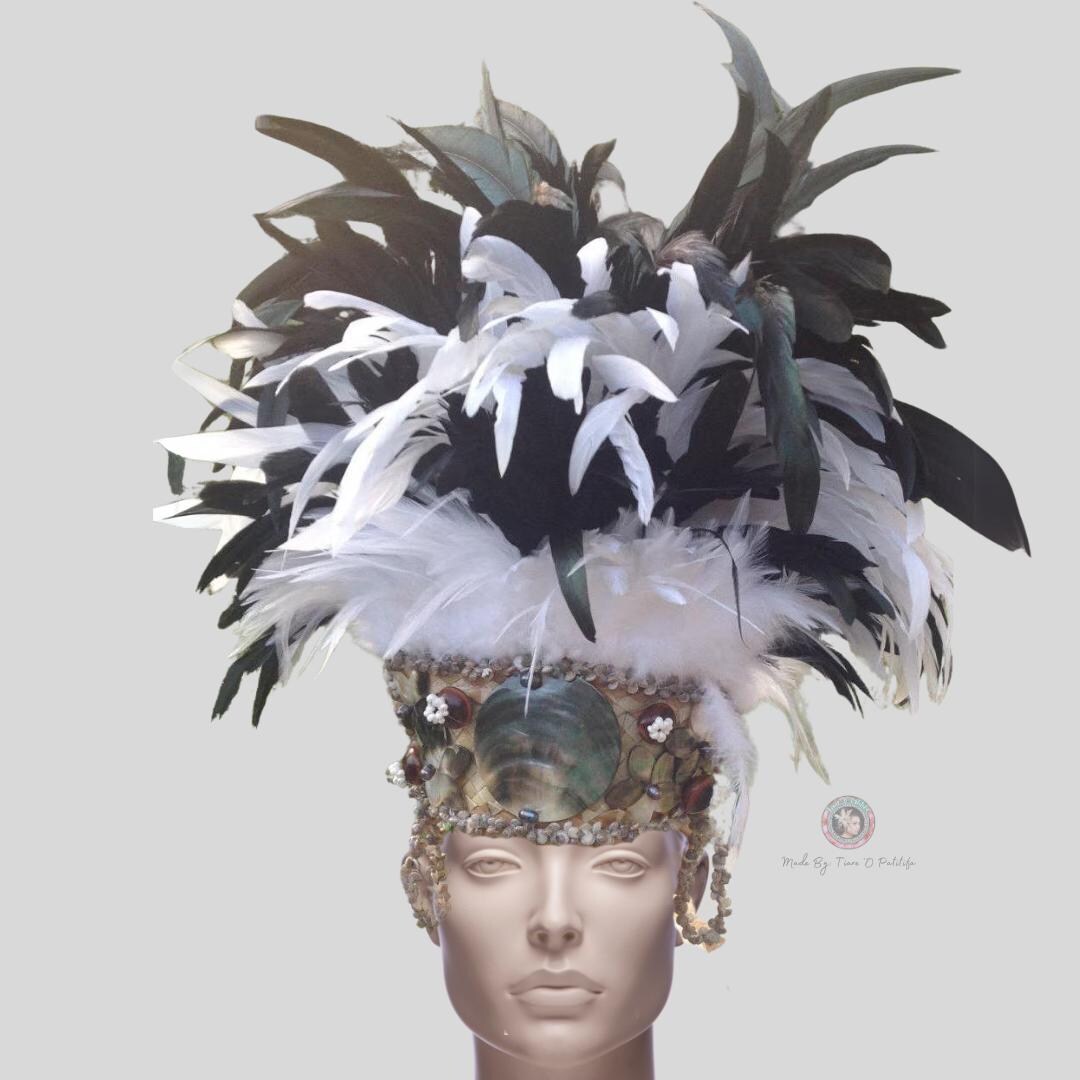 Tahitian & Cook Island Costume Headpiece..weaved Lauhala Band, Feathers ...