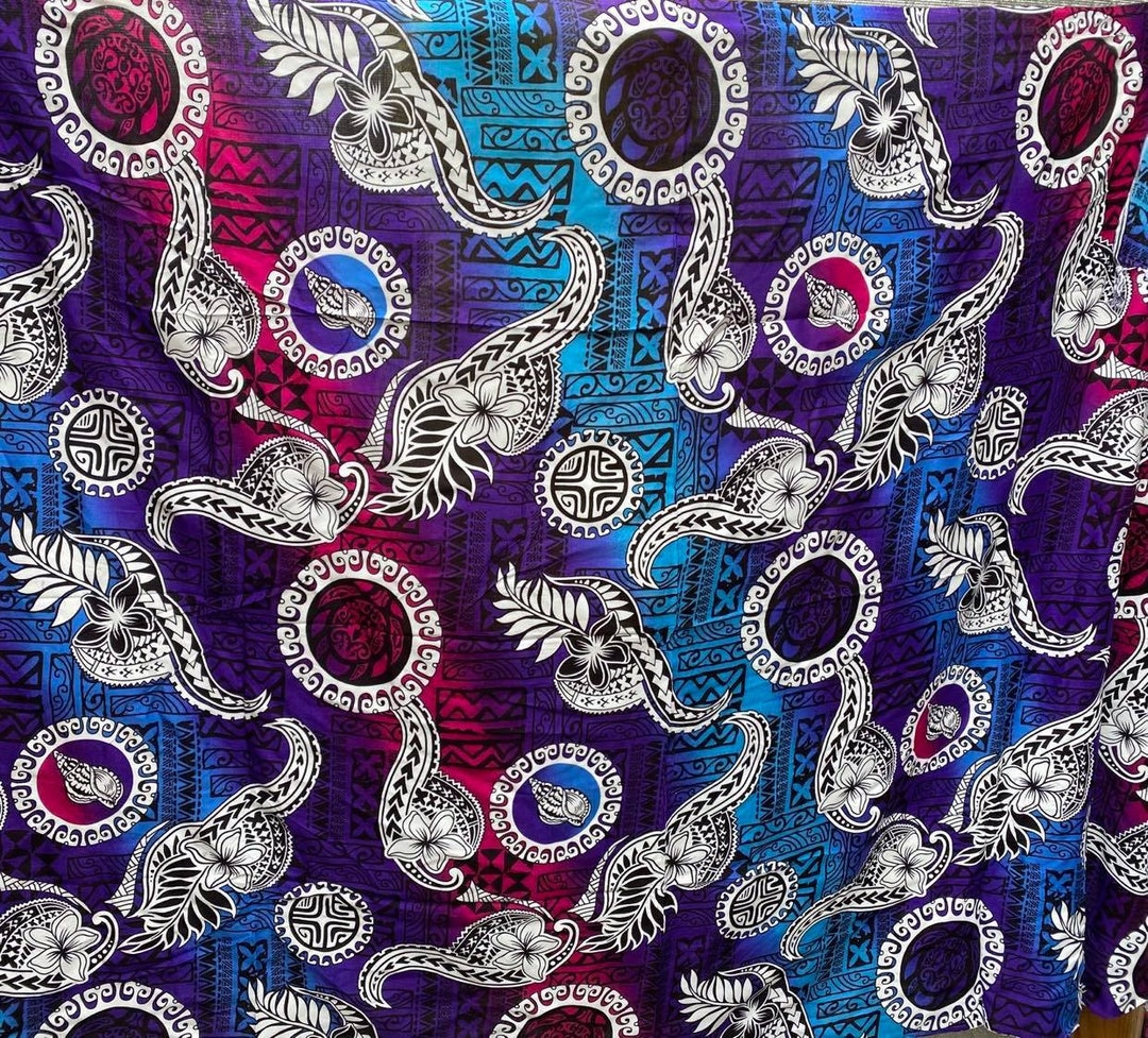 Ie Lavalava or Sarong. Polynesian Tattoo/tribal Tatau Sarong. Hawaiian ...