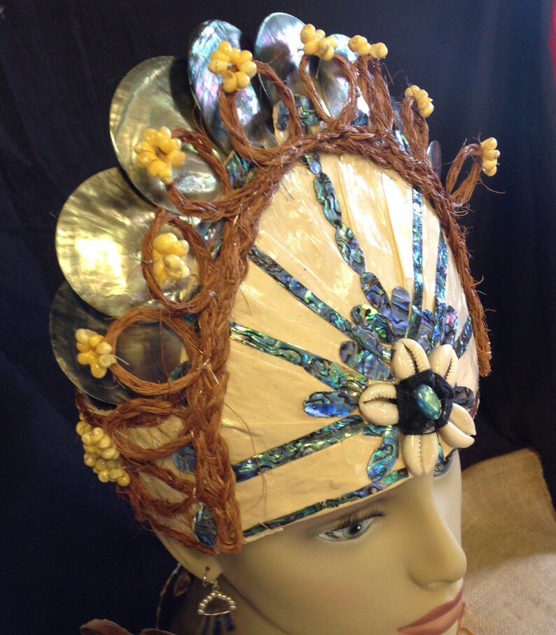 Polynesian Princess Headpiece. Authentic White Tapa Cloth | Etsy