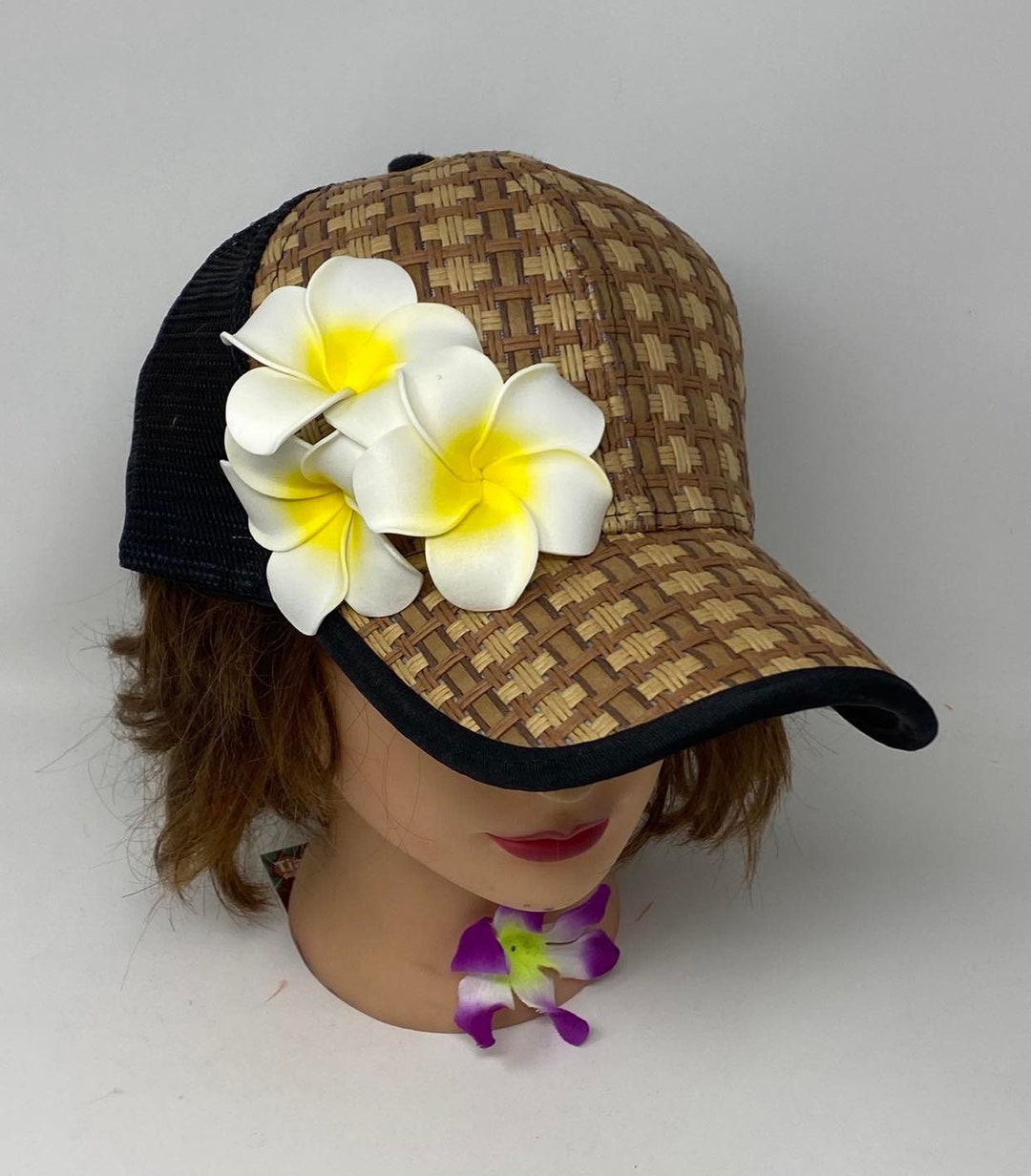 Our Hawaiian Pua Melia/plumeria Flower Snap Back Cap or Hat..baseball ...