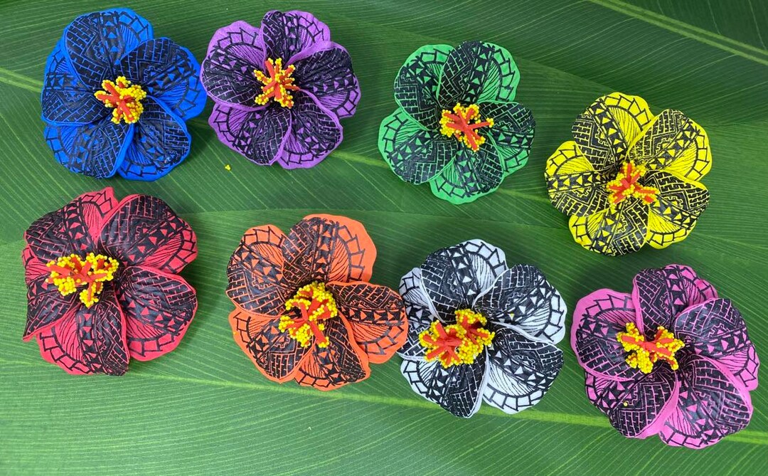 Hawaiian Tribal Foam Hibiscus Flower. Perfect for Beach Wedding. Luau, Gifts. Tattoo Hibiscus ...