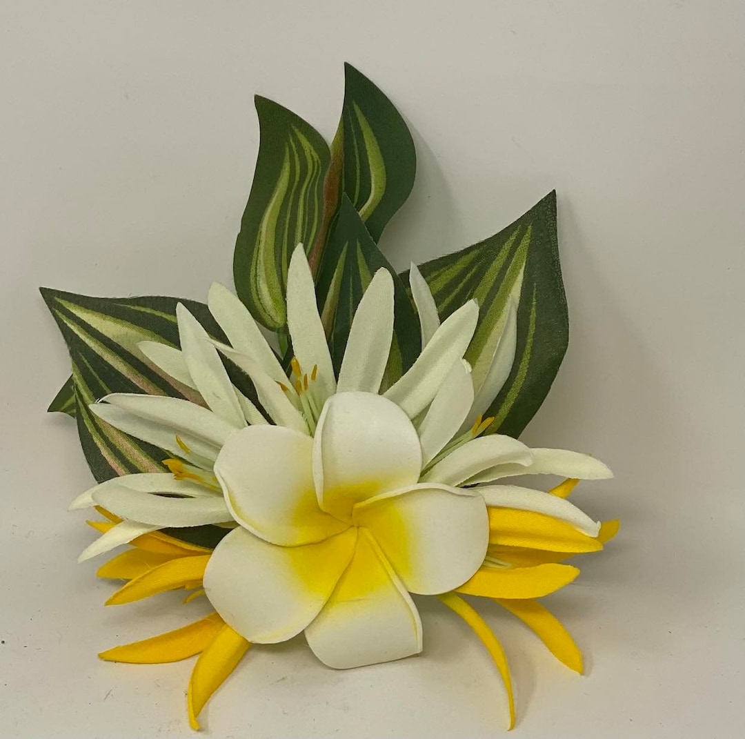 Plumeria Flower. Hula Girls Pua Melia Flower Clip. Hawaiian Style Foam ...