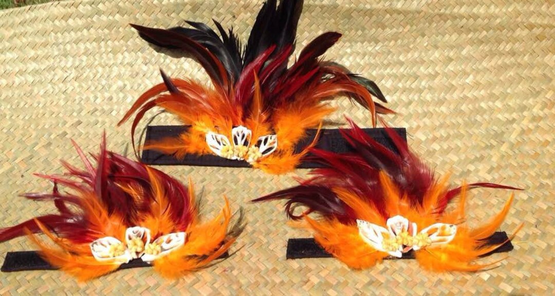 Handmade Cook Islands Feather Wristband & Ankle Band Set (3 PCS) - Etsy