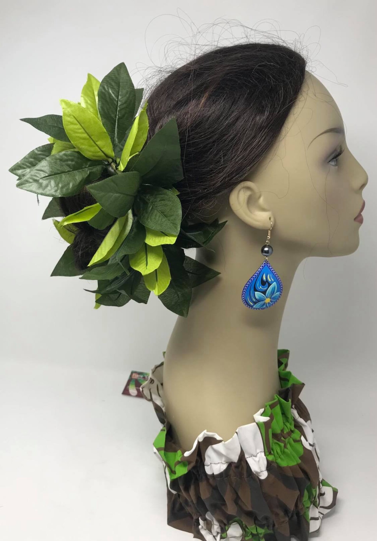 Tropical Silk Maile Hair Bun Wrap, Polynesian Hula Dancer Accessory - Etsy