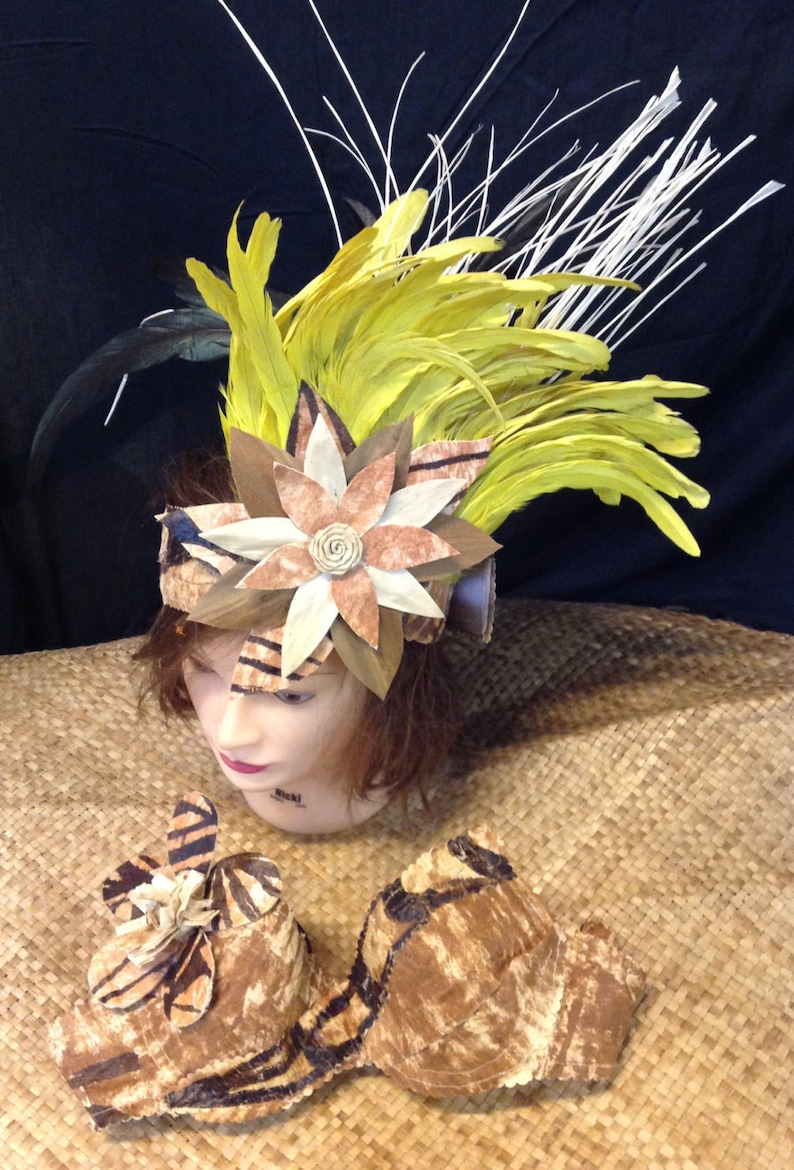 Tahitian & Cook Islands Authentic Tapa Cloth Costume Set. One - Etsy