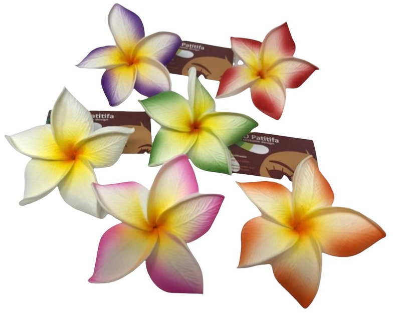 Hawaiian Flower Plumeria Flower Clip or Stem/stick. - Etsy