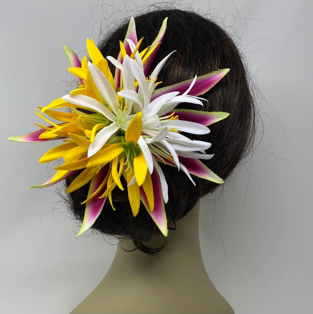 Hawaiian Tropical Lily Orchid Hair Clip. Hula Girls Clip. Aloha Flower ...