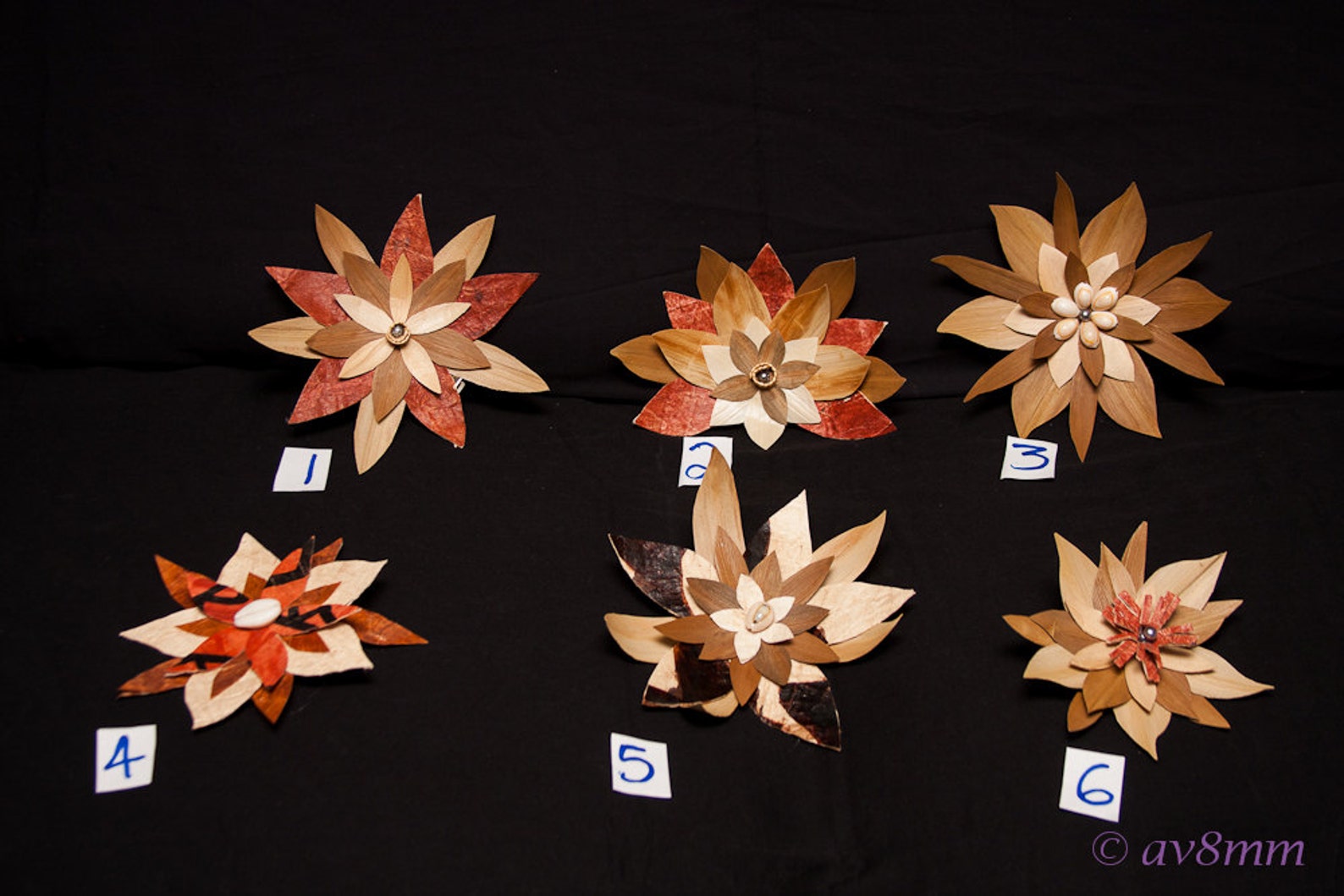 Authentic Polynesian Style Hair Flower. Authentic Tapa Cloth & - Etsy