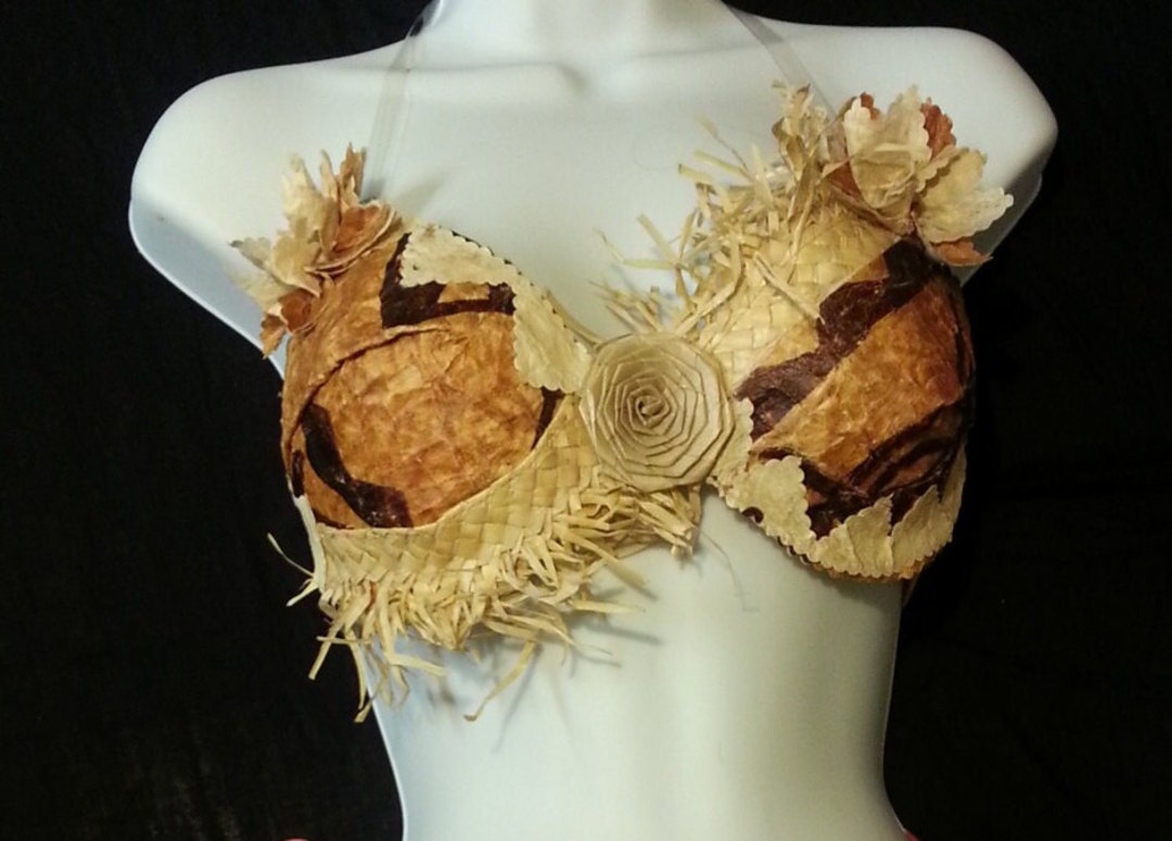 Handmade Polynesian Tapa Cloth Bra, Weaved Lauhala Bra - Etsy