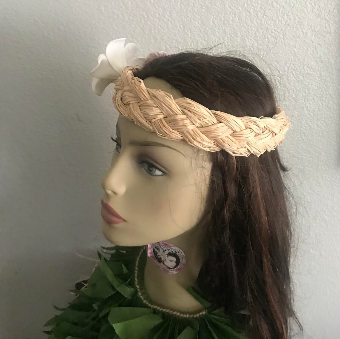 Simple Cook Islands or Tahitian Headpiece. Braided Raffia & - Etsy