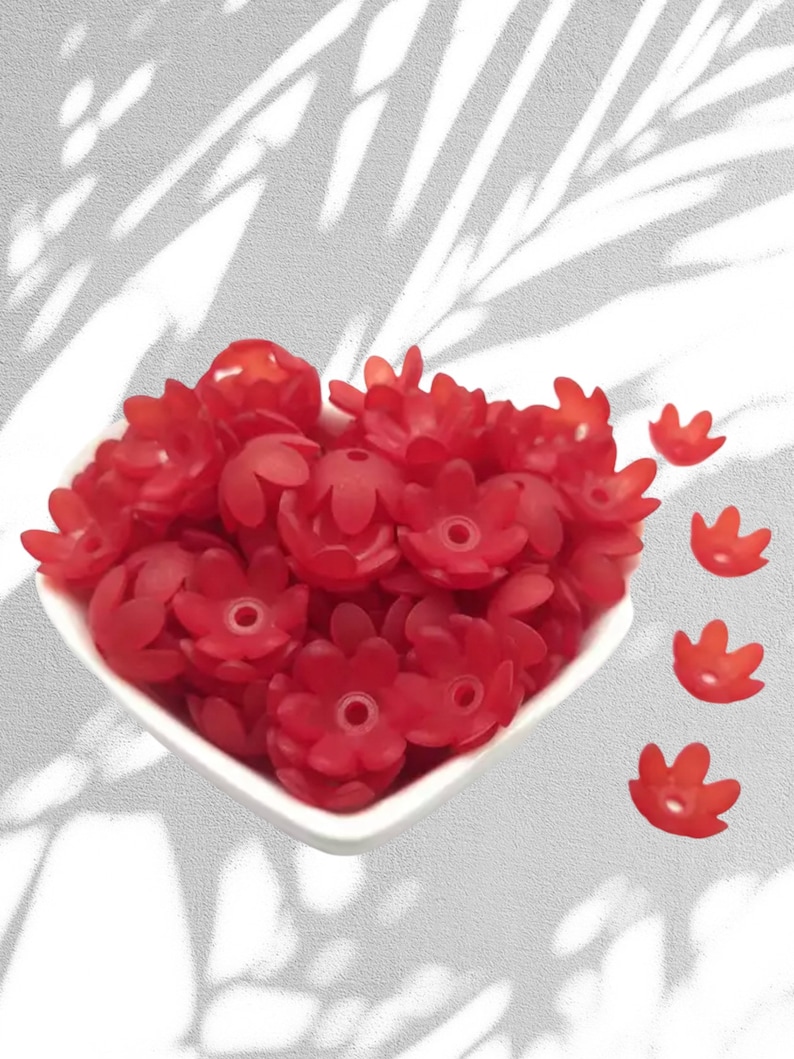 Red Frosted Heilala Flower Beads (kahoa Flowers) - Etsy
