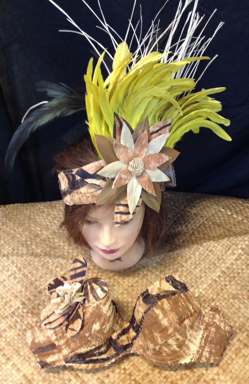 Tahitian & Cook Islands Authentic Tapa Cloth Costume Set. One - Etsy