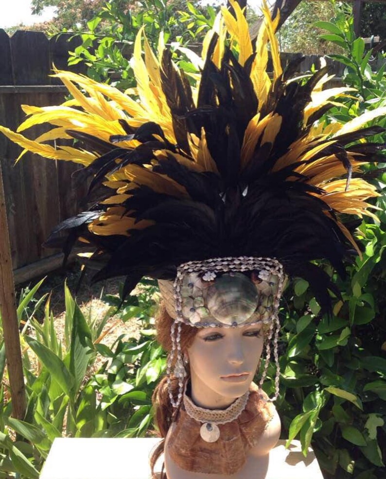 Tahitian & Cook Islands Headpiece/head Dress. Weaved Lauhala, Mother of ...