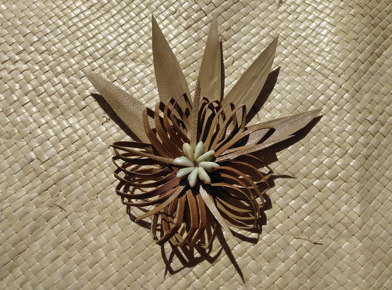 Handmade Authentic Natural Materials Hair Clip. Rauara/ Lo'akau Flower ...