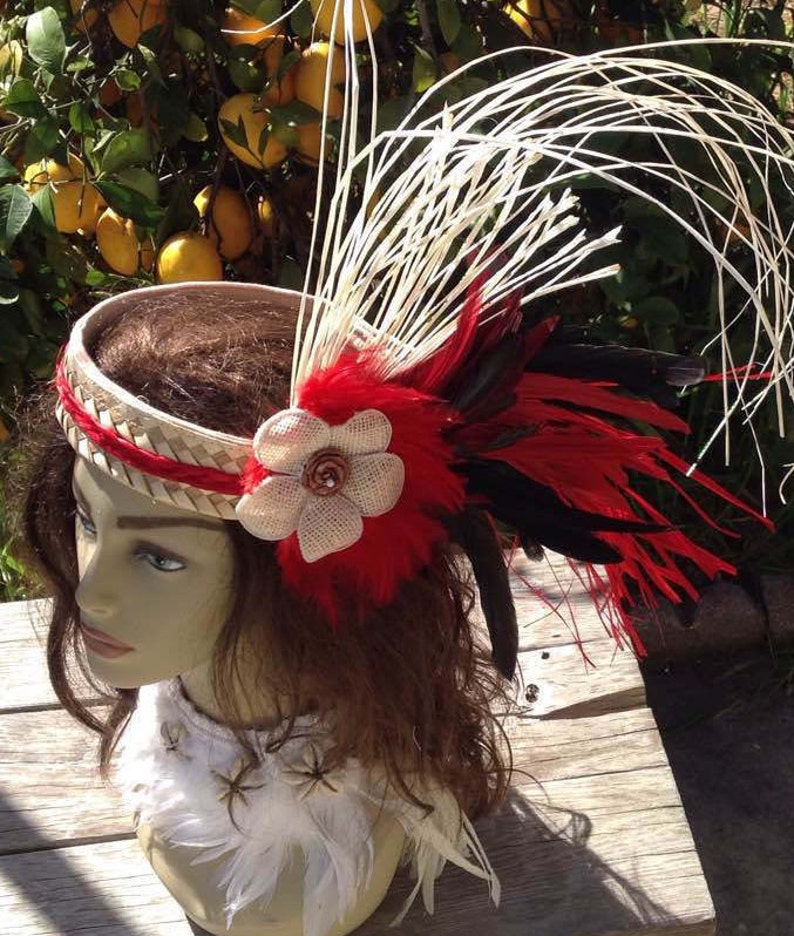 Tahitian Feather Headpiece: Cook Islands Style - Etsy