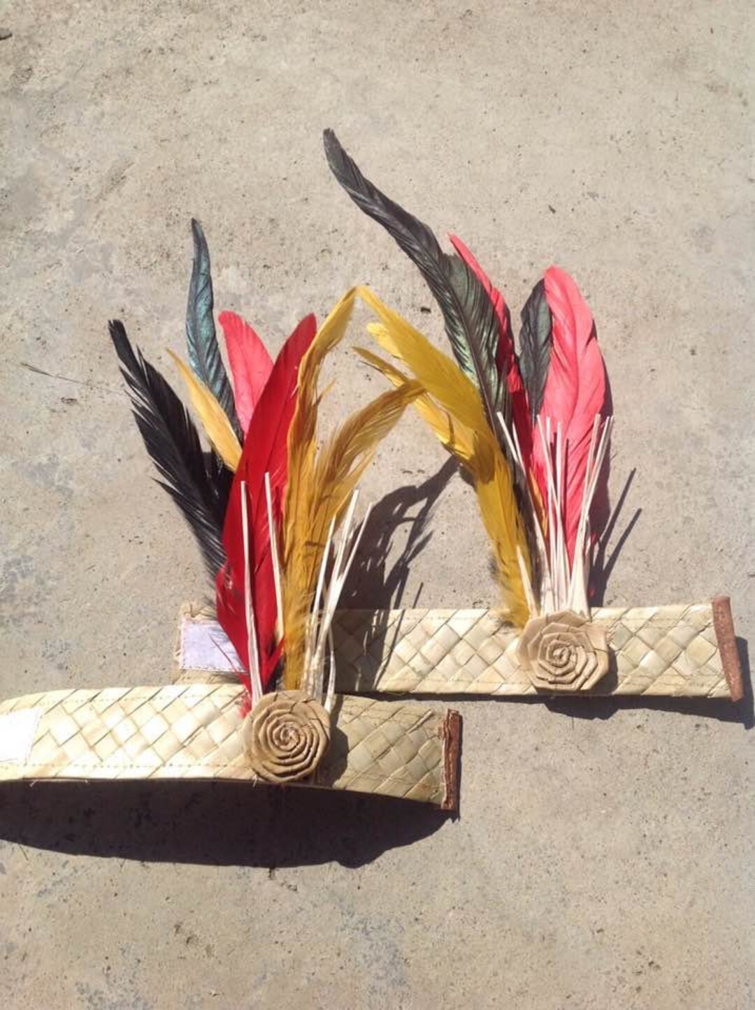 Tahitian and Cook Islands Costume Set. 1 Pair of Lauhala Wrist Bands ...