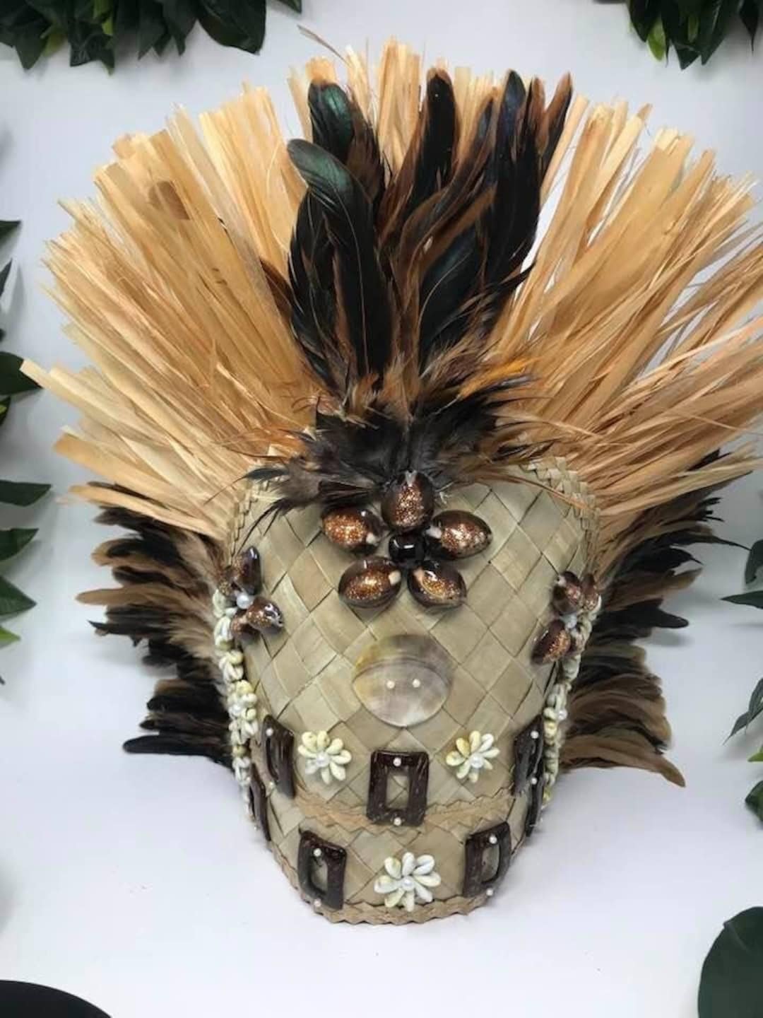 Tiare's Cook Islands and Tahitian Weaved Lauhala & Hau Grass Headpiece ...