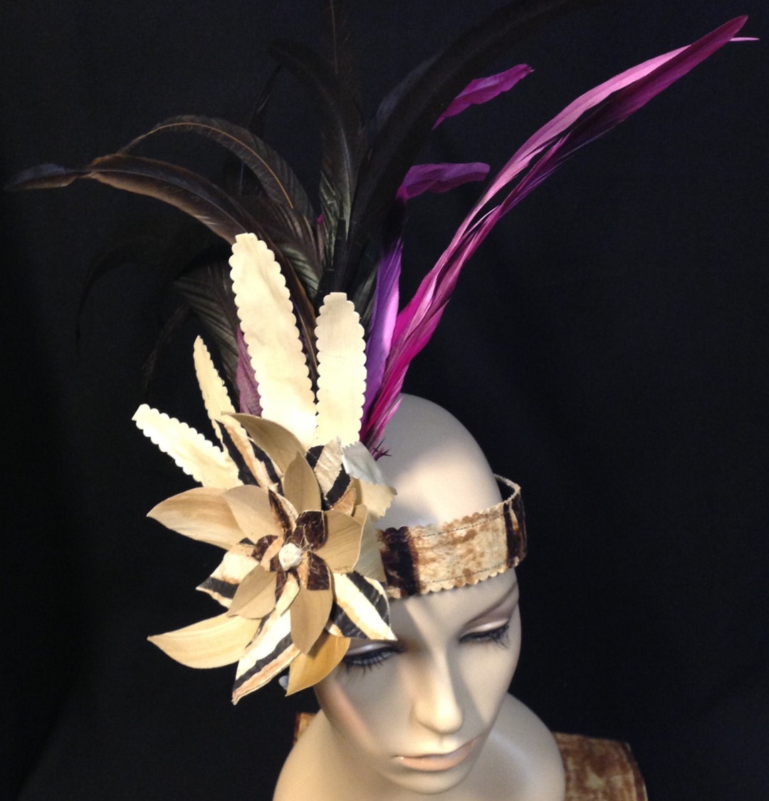 Simple Tahitian & Cook Island Headpiece..authentic Tapa Cloth, White ...