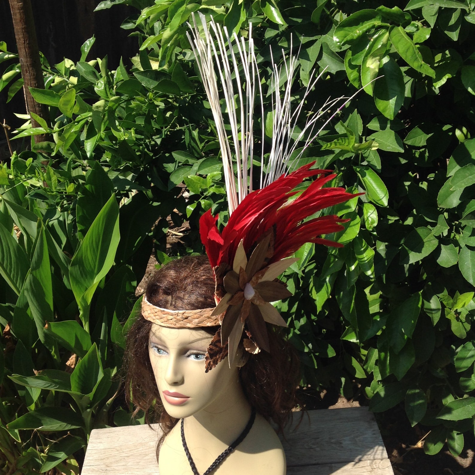 Tahitian and Cook Islands Headpiece. Weaved Seagrass Band - Etsy