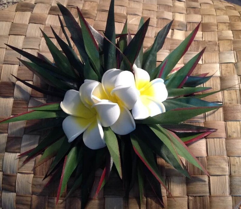 Hawaiian Pua Melia/Plumeria clip or comb. Foam Flowers with | Etsy