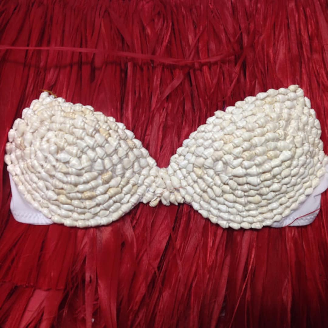 Children White Dove Tail Shell Bra.. Perfect Bra for Tahitian and Cook ...