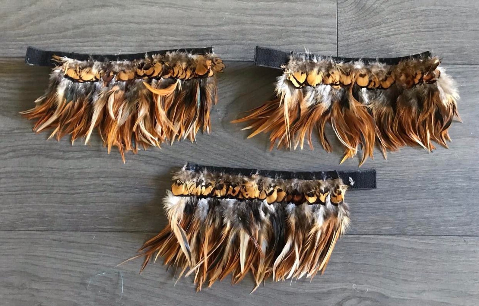Feather Set. Three Pieces Set. Wristband Set and One Armband or One ...