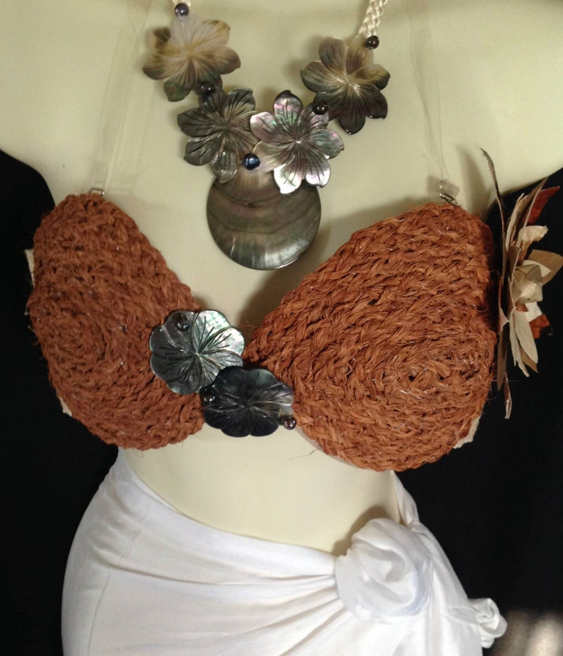 Authentic Coconut Husk Fibers Lauhala & Tapa Cloth Bra. - Etsy