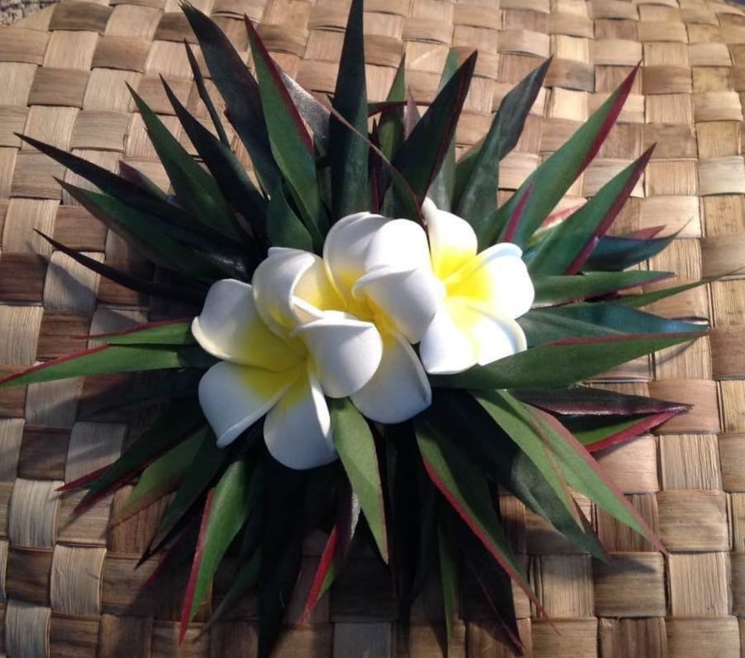 Hawaiian Pua Melia/plumeria Clip or Comb. Foam Flowers With Silk Ti ...