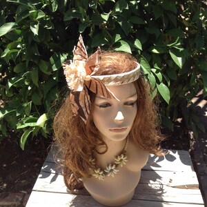 Authentic Tapa Cloth Flower on A Braided Palm Leaf. Simple Headpiece ...