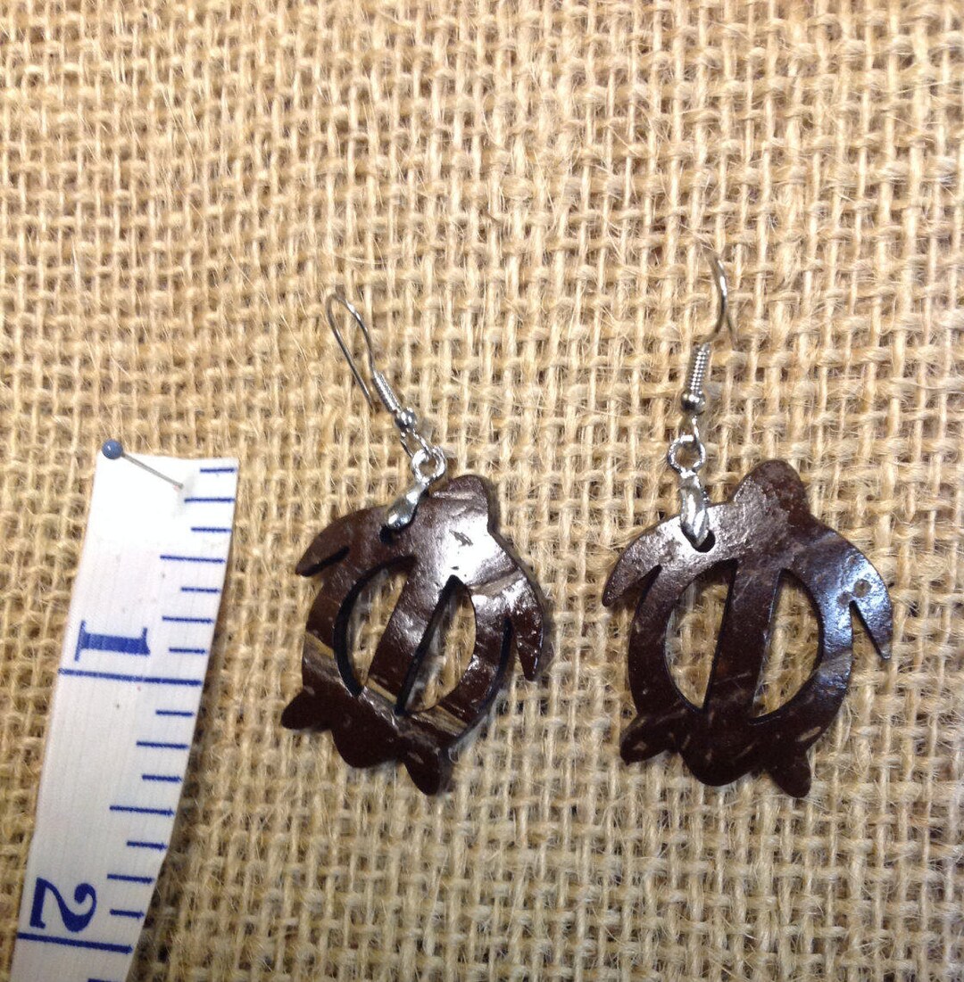 Traditional Polynesian Design Inspired Carved Coconut Shell Earrings ...
