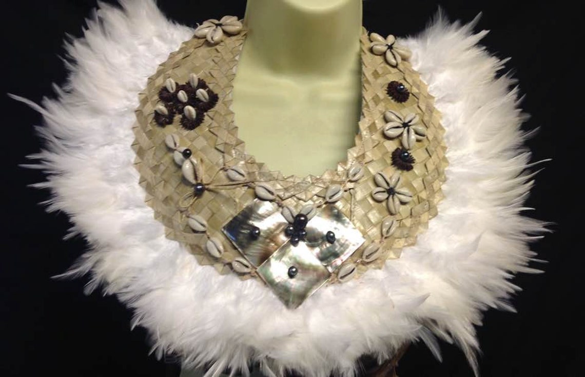 Feather Necklace. Tahitian & Cook Islands Neck Piece. Weaved | Etsy