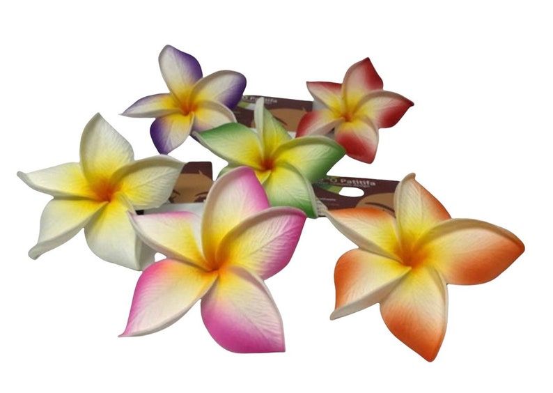 Hawaiian Flower Plumeria Flower Clip or Stem/stick. - Etsy