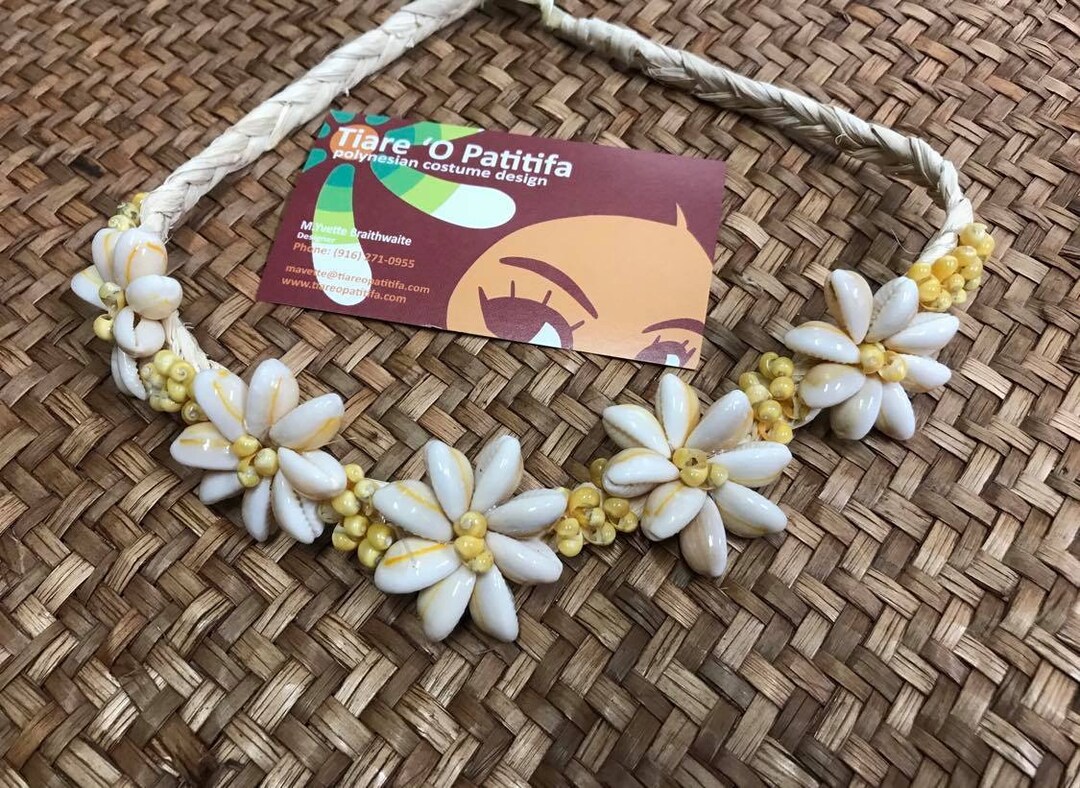 Yellow Mango Shells on Braided Raffia Necklace.. Please Select Green or ...