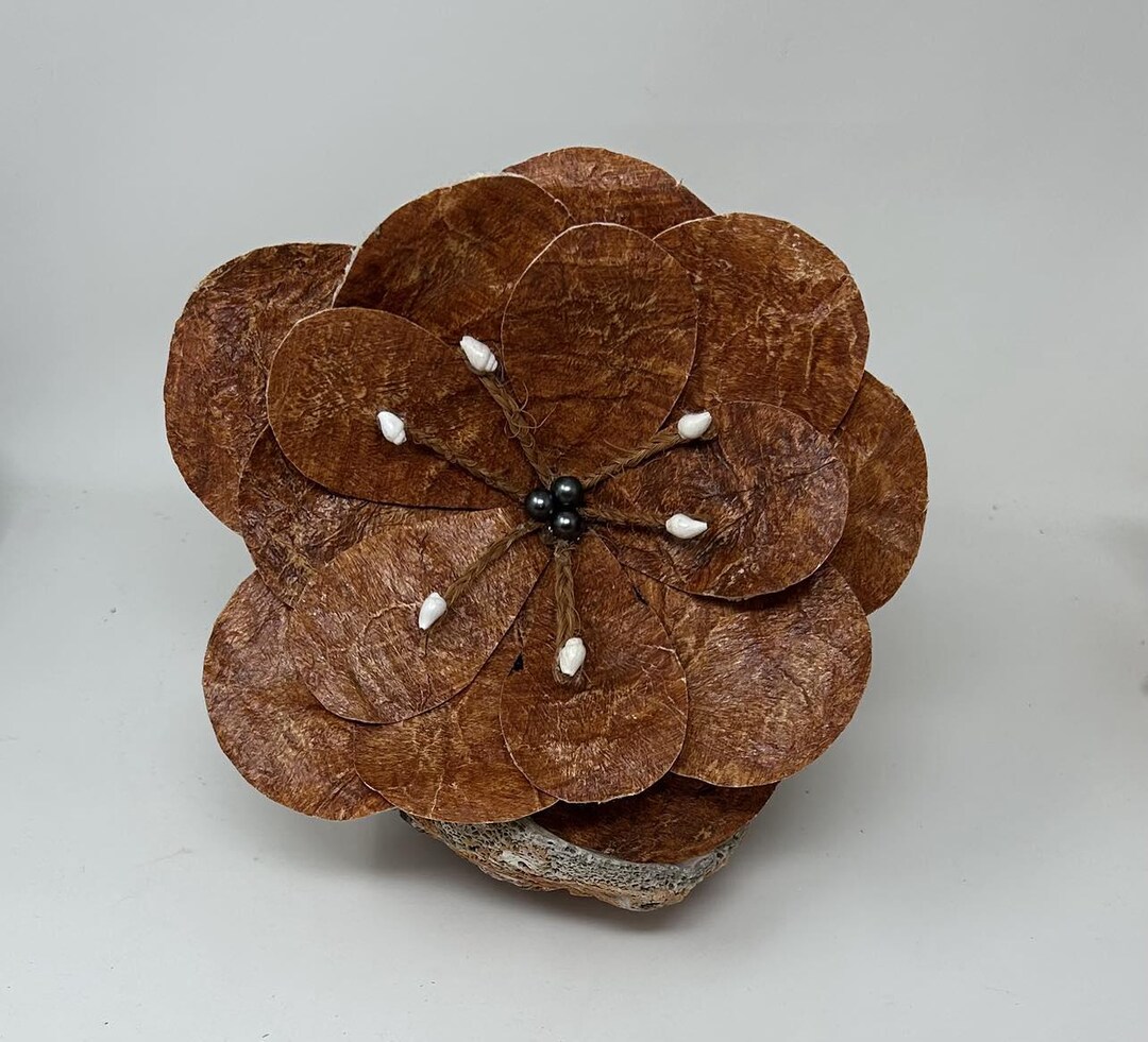 Authentic Tapa Cloth With Coconut Fiber & Shells in the Middle. Hair ...