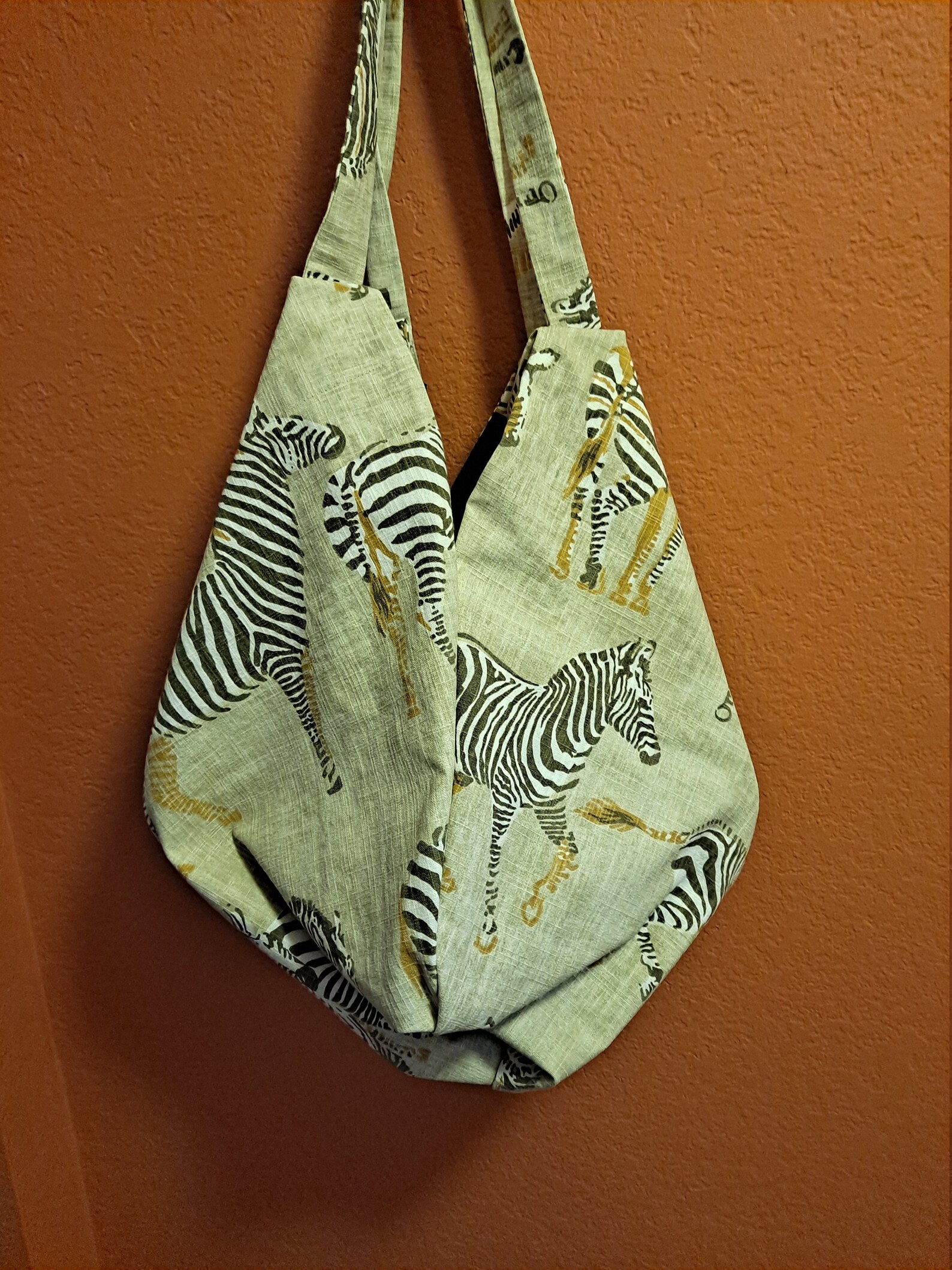 Handmade Zebra Print Hobo or Tote Bag With Inside Pockets - Free ...